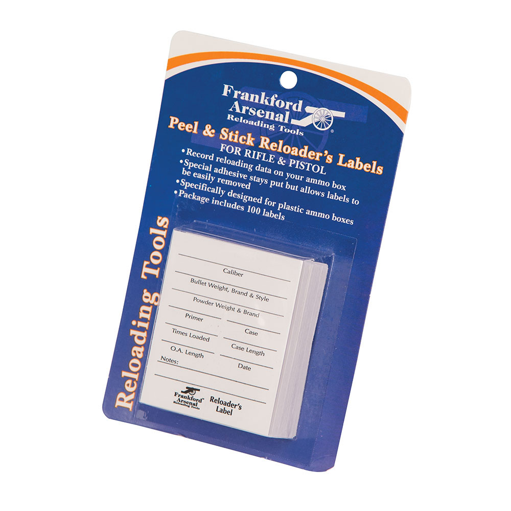 Pistol and Rifle Reloader's Labels - 100 Pack - Brownells UK