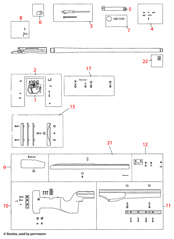 Beretta® TRG-22/42 Schematic - Brownells UK