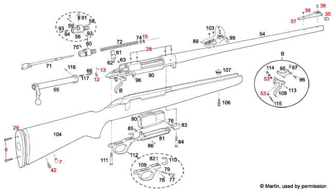 Marlin® MR-7 Schematic - Brownells UK