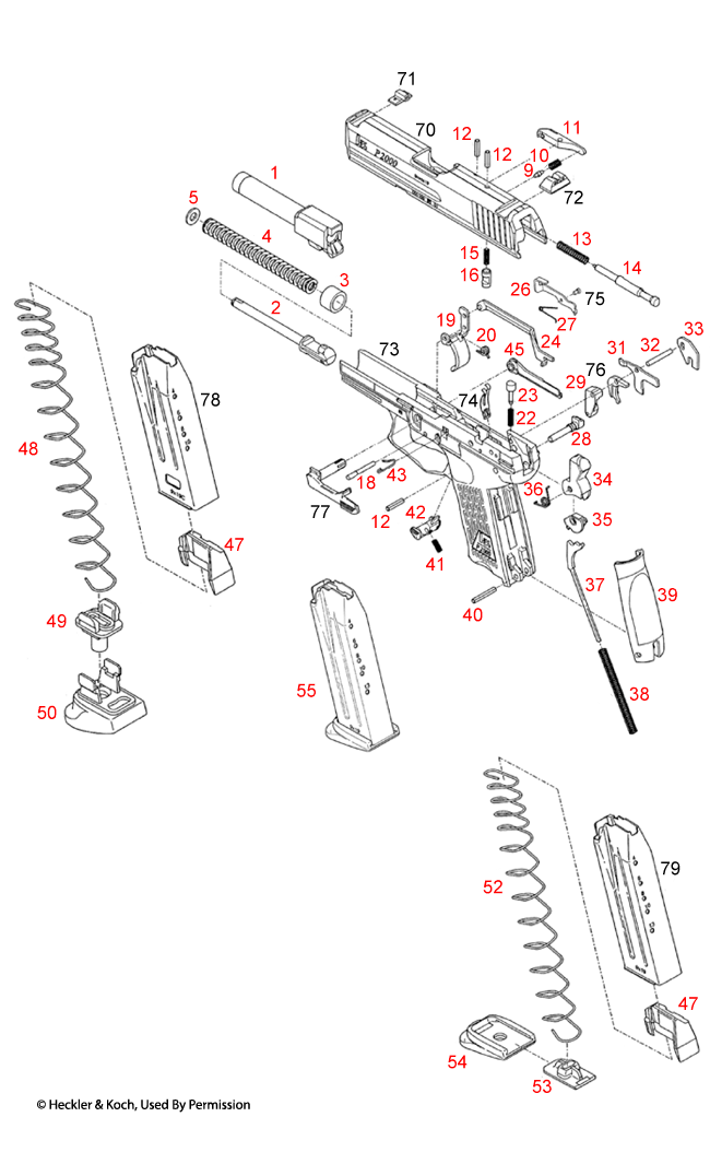 Heckler & Koch P2000 Schematic - Brownells UK