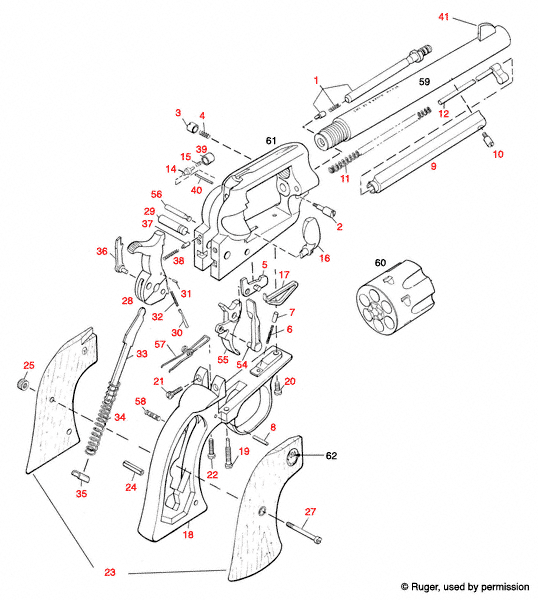 Ruger® Vaquero Schematic - Brownells UK