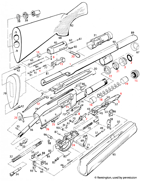 Remington® 11-87 20 LT Schematic - Brownells UK