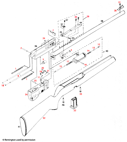 Remington® Model 597 & 597 Magnum Schematic - Brownells UK