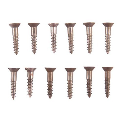 UNPLATED SCREW KIT BROWNELLS 3X1/2" STEEL FLAT HEAD WOOD SCREWS BLUED ...