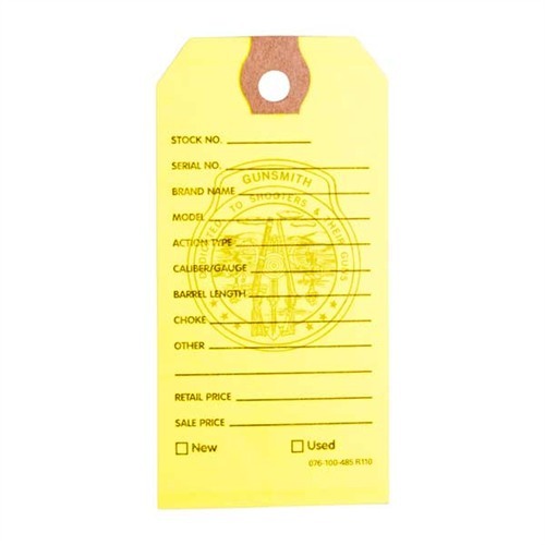 TAGS BROWNELLS GUN PRICE TAGS, YELLOW, 100 PACK - Brownells UK