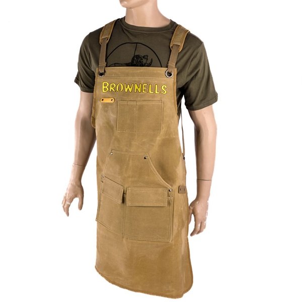 PREMIUM APRON BROWNELLS WAXED CANVAS SHOP APRON, BROWN - Brownells UK